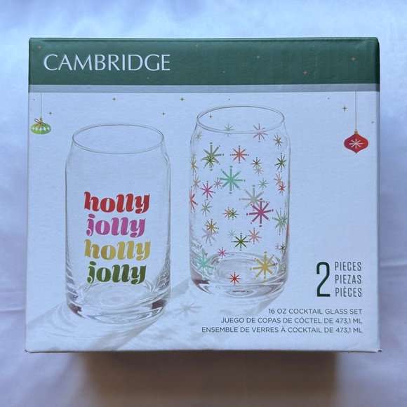 Cambridge | Dining | Cambridge Holly Jolly 6 Oz Cocktail Glass Set Nwt ...